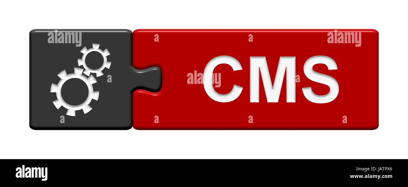 puzzle button: content management system Stock Photo - Alamy