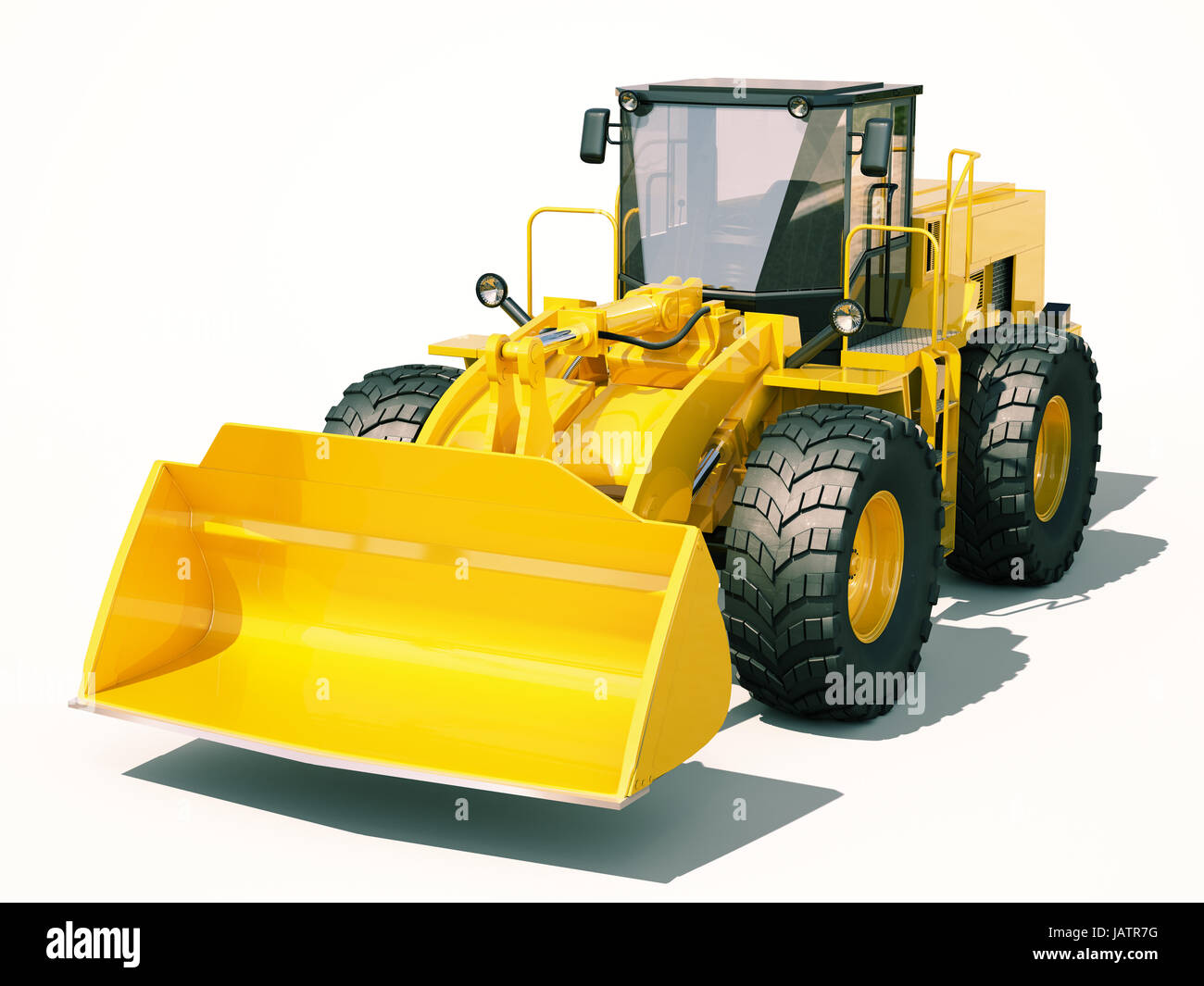 Modern front loader on light background with shadow Stock Photo - Alamy