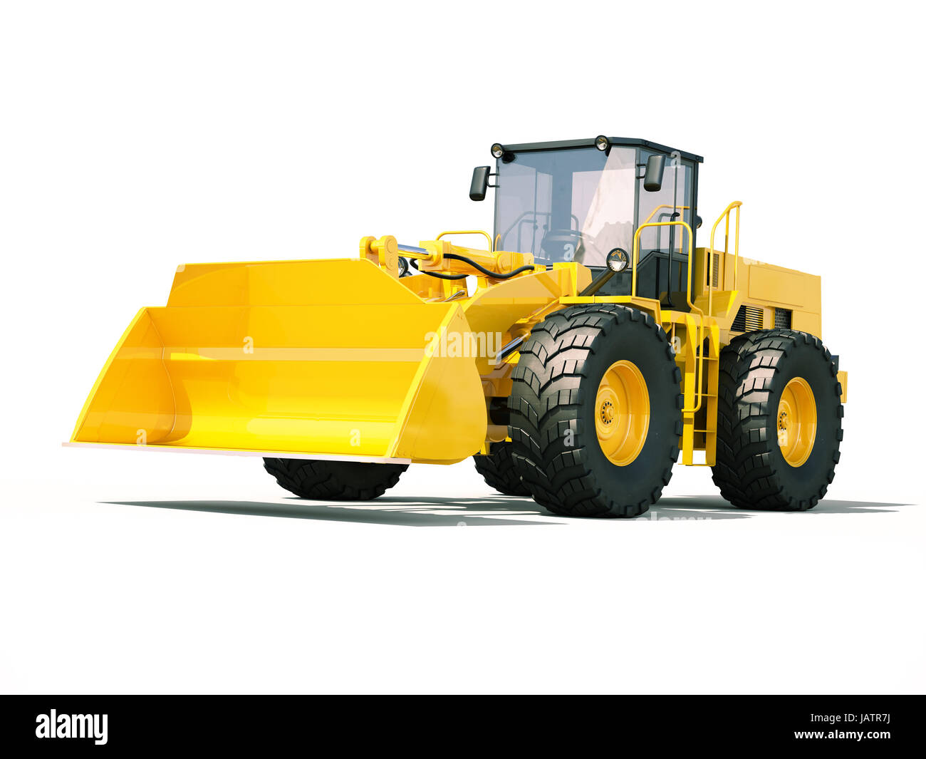 Modern front loader on light background with shadow Stock Photo - Alamy