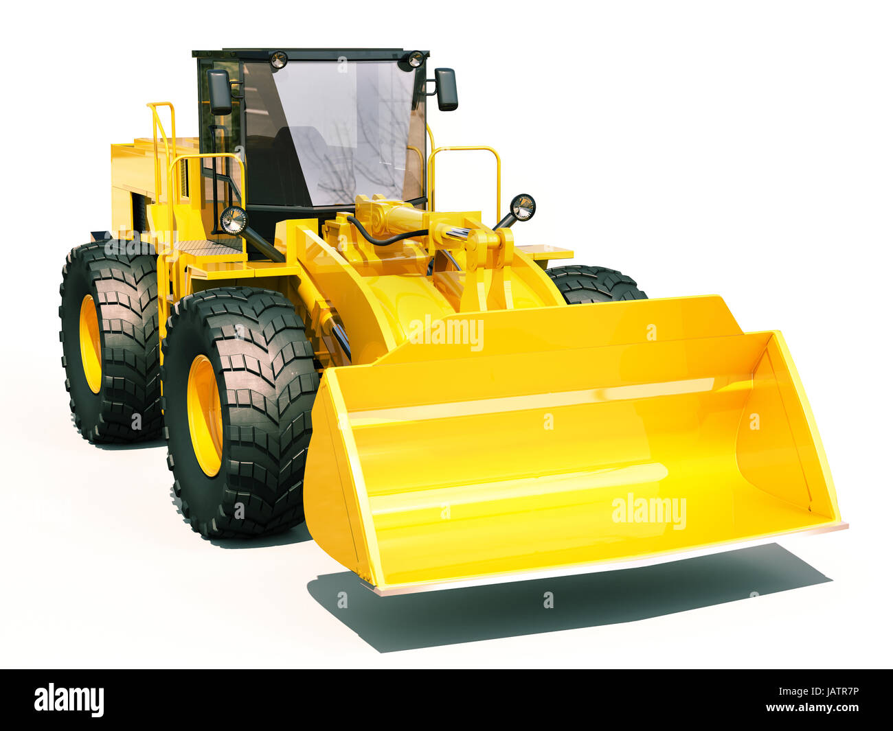 Modern front loader on light background with shadow Stock Photo - Alamy