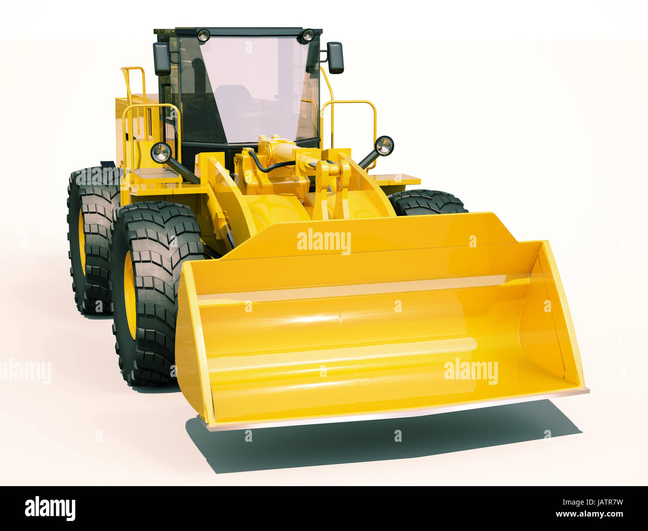 Modern front loader on light background with shadow Stock Photo - Alamy