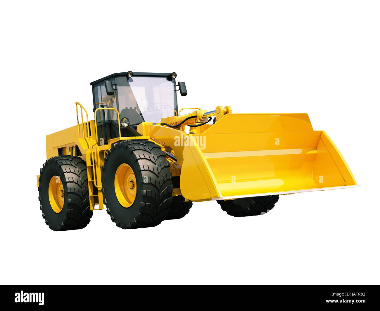 Modern front loader isolated on white background without shadow Stock ...
