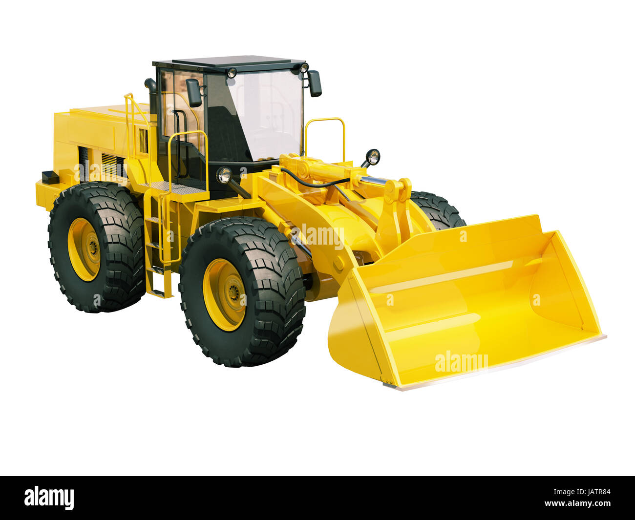 Modern front loader isolated on white background without shadow Stock ...