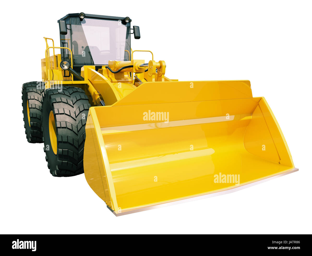 Modern front loader isolated on white background without shadow Stock ...