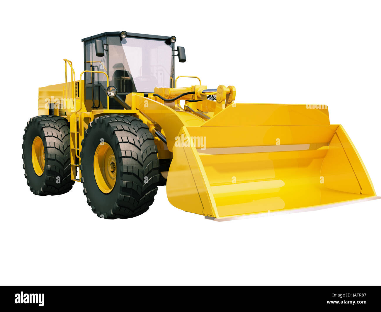 Modern front loader isolated on white background without shadow Stock ...