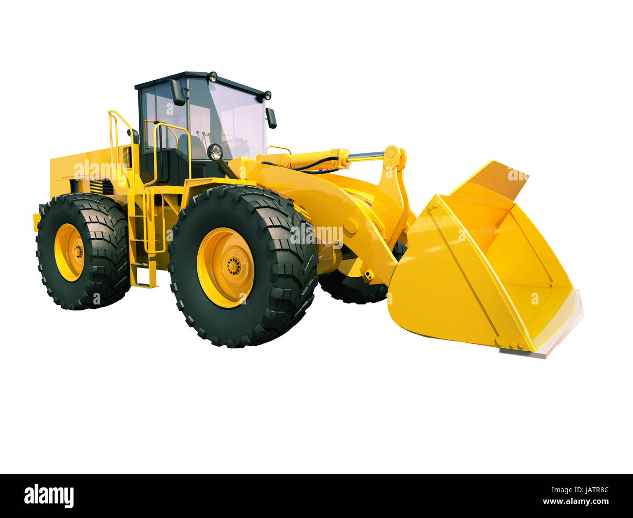 Modern front loader isolated on white background without shadow Stock ...