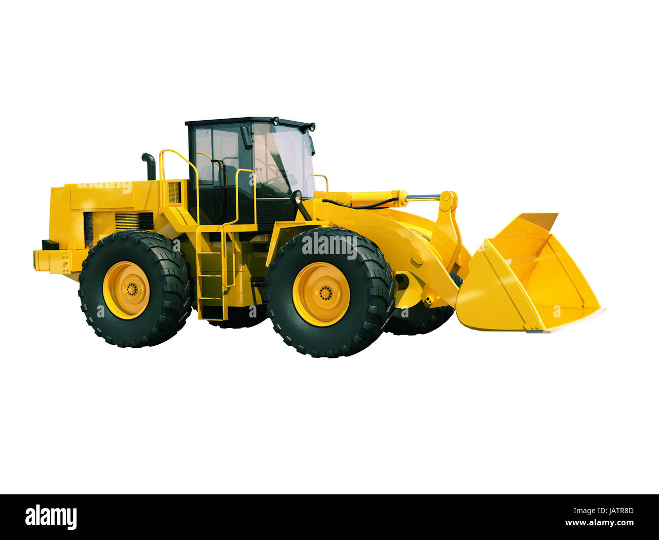 Modern front loader isolated on white background without shadow Stock ...