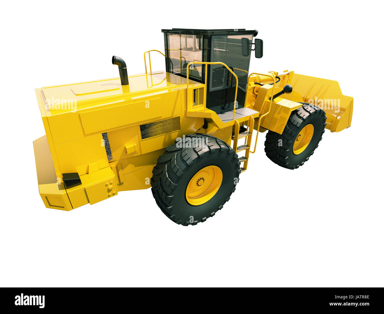 Modern front loader isolated on white background without shadow Stock ...