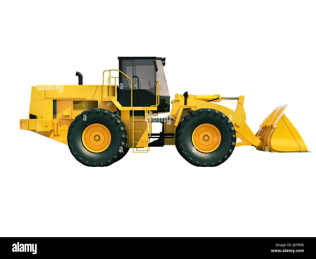 Modern front loader isolated on white background without shadow Stock ...