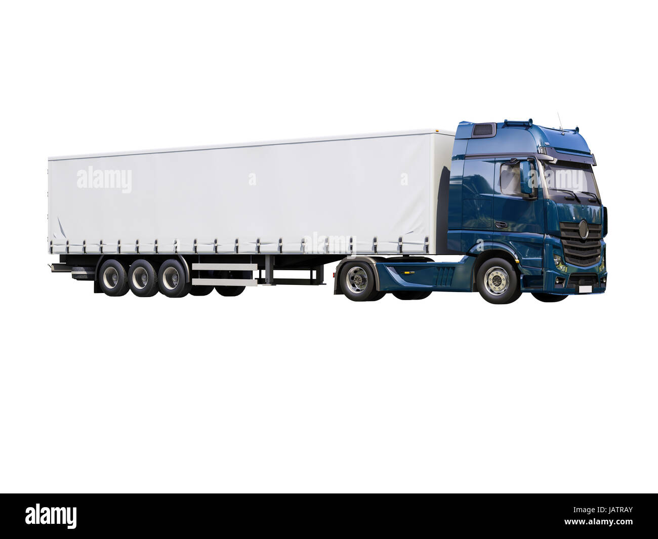 A modern semi-trailer truck isolated on white background Stock Photo ...