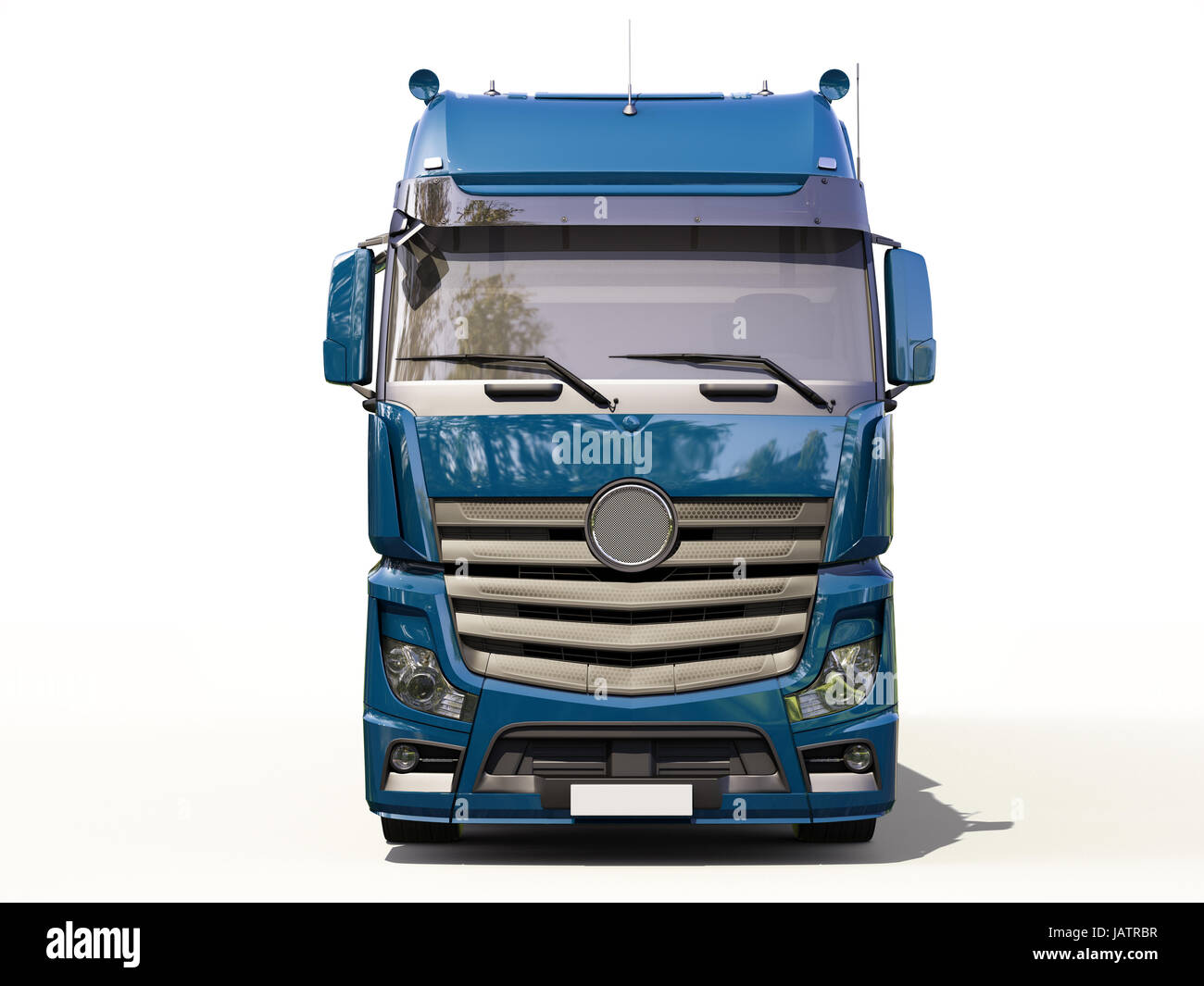 A modern semi-trailer truck on light background Stock Photo - Alamy