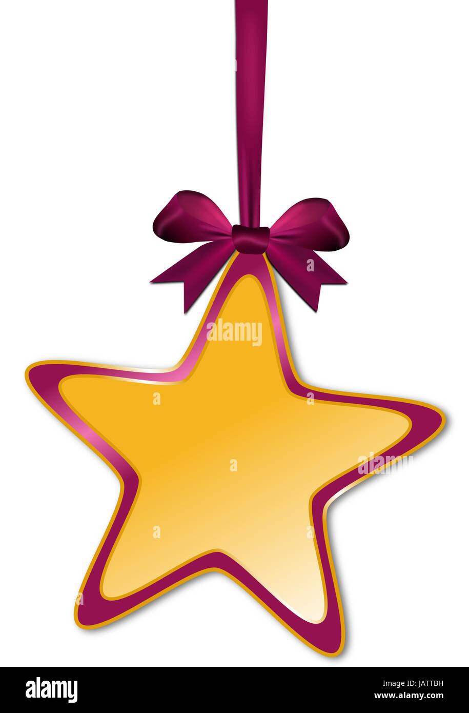 Decorative star with violet red bow on a white background Stock Photo ...