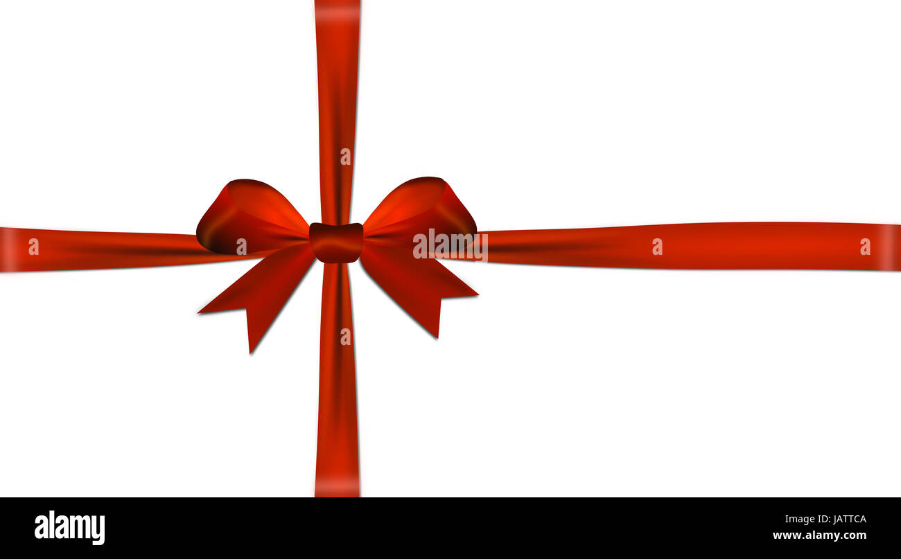 Ribbons crossed with red bow isolated on a white background Stock Photo ...