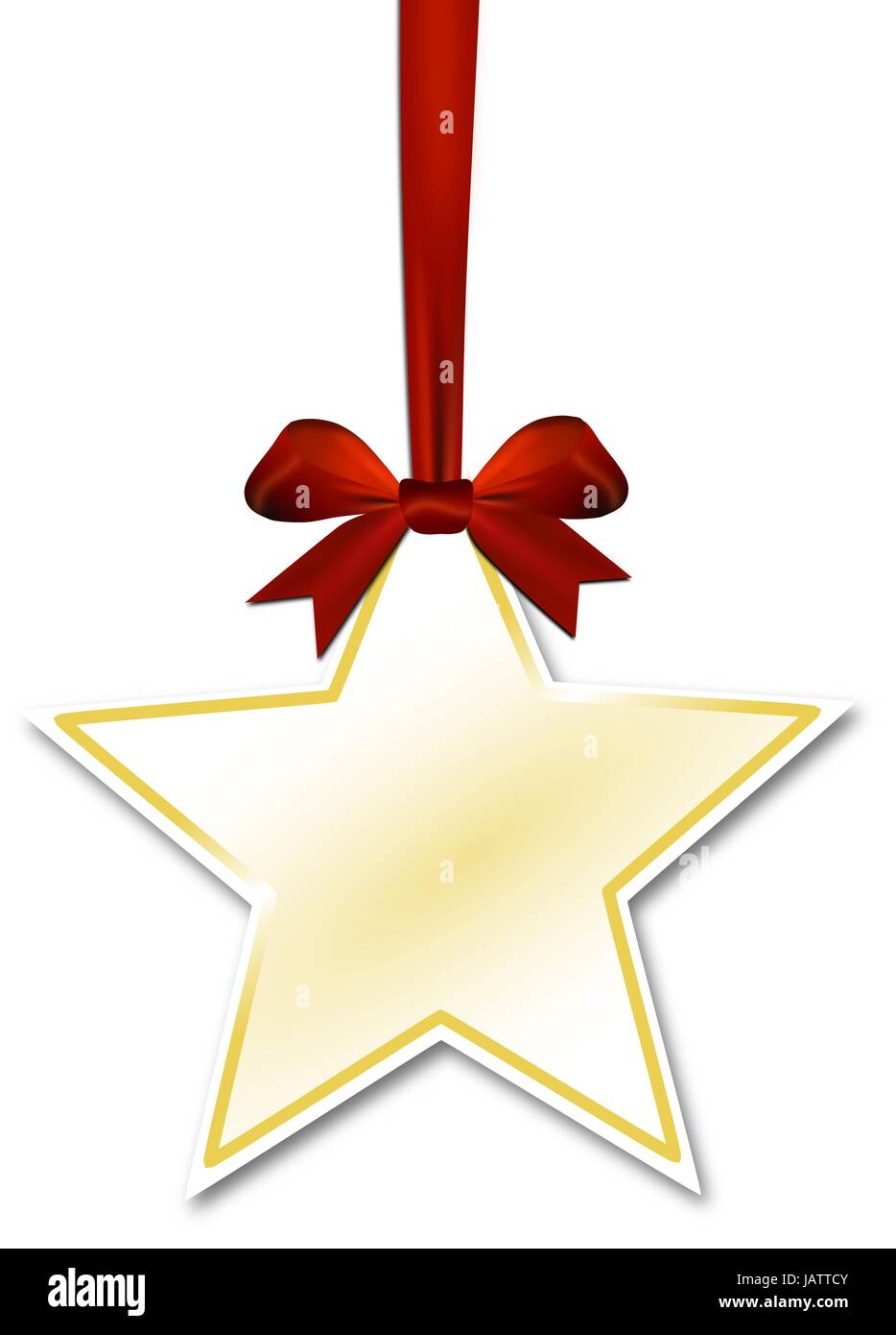 Decorative star with red bow on a white background Stock Photo - Alamy