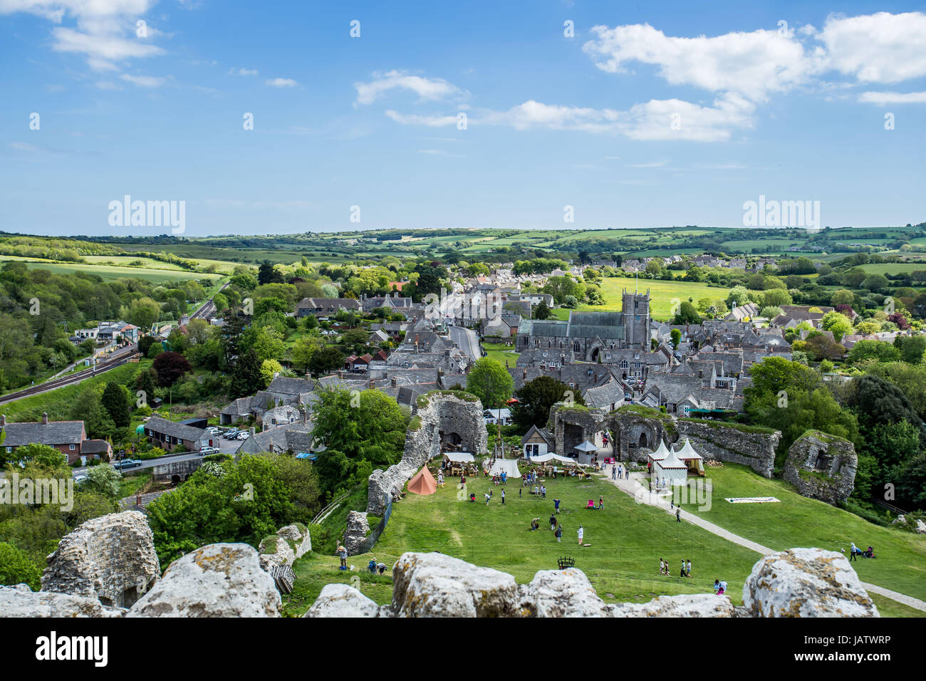 view from purbeck castle england Stock Photo - Alamy