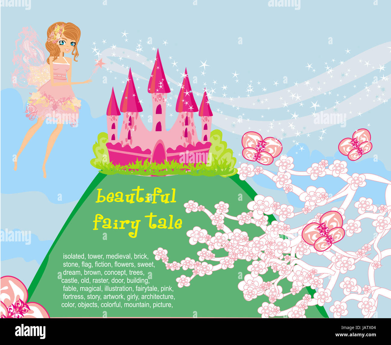 Beautiful fairytale pink castle frame hi-res stock photography and ...