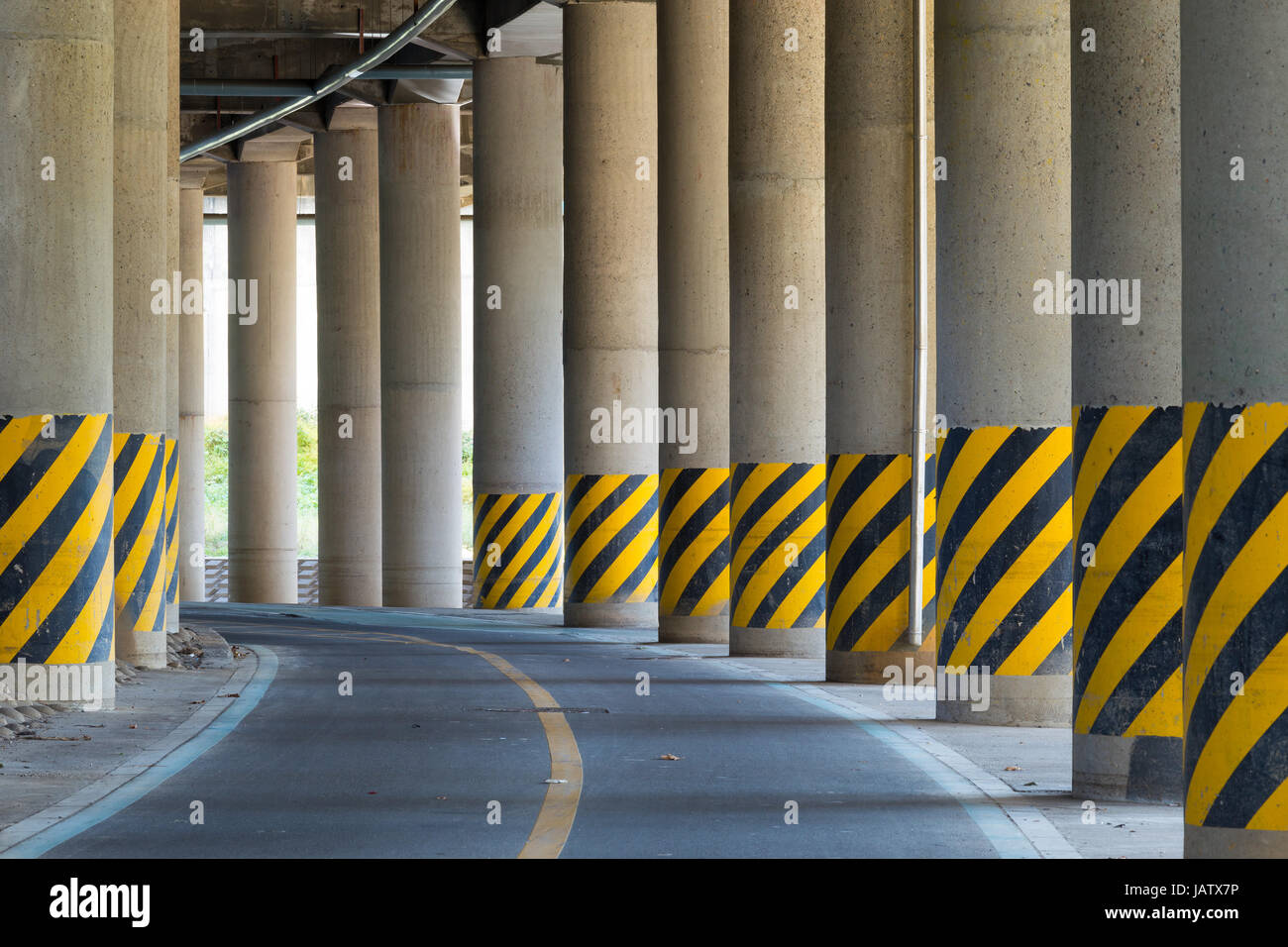 Bottom of highway road bridge Stock Photo - Alamy