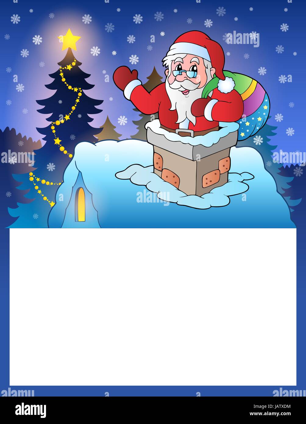 Small frame with Santa Claus 4 - picture illustration Stock Photo - Alamy