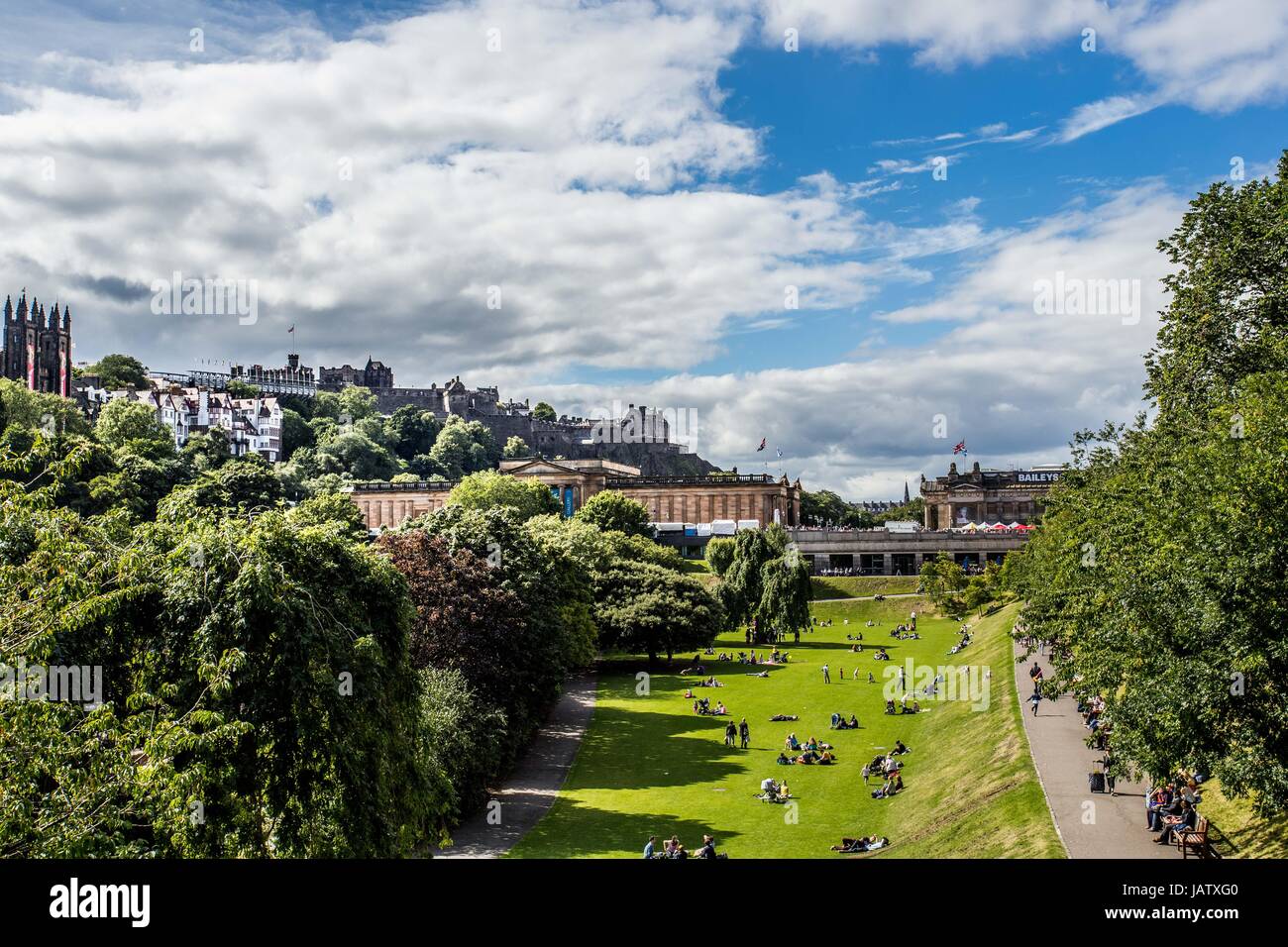grass park blue sky edinburgh scotland Stock Photo - Alamy