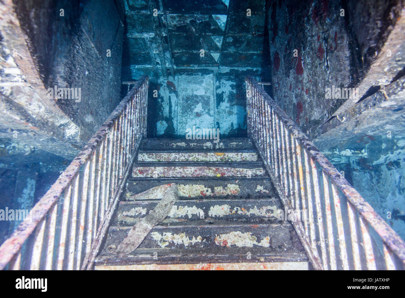 staircase on gozo shipwreck malta Stock Photo - Alamy