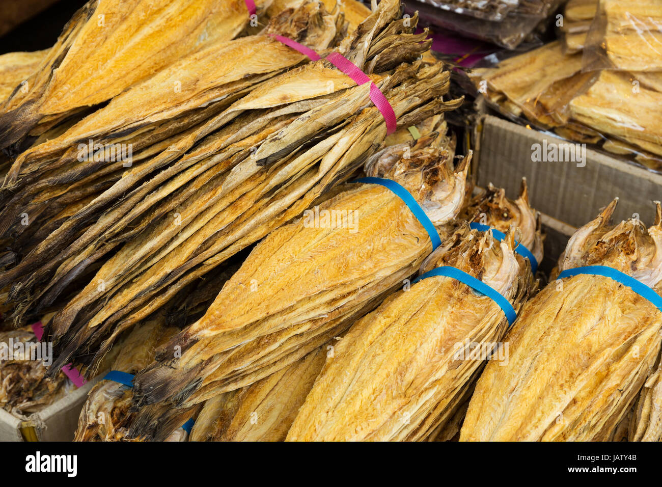 Traditional salty fish in market Stock Photo - Alamy