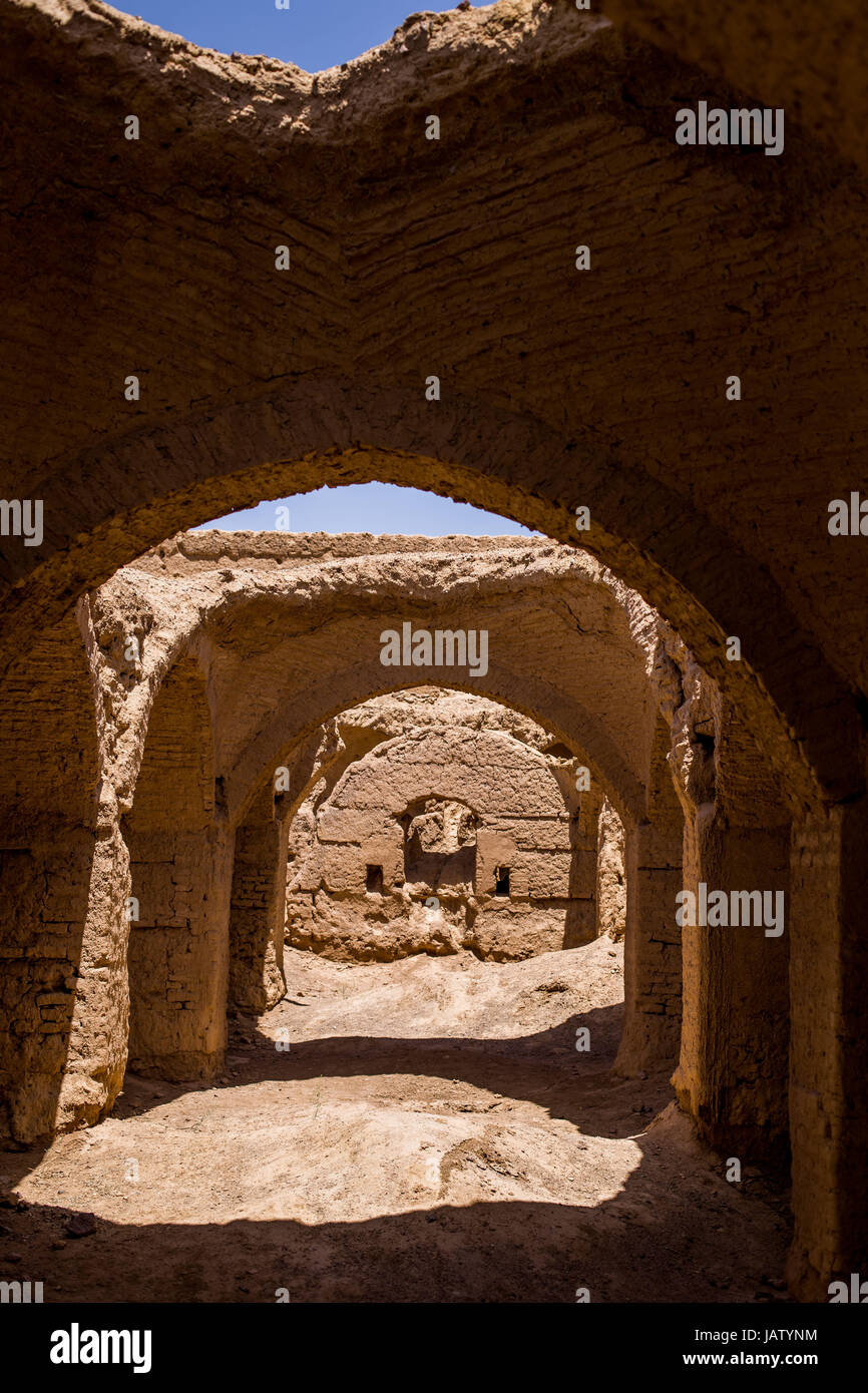 corridor in abandoned desert fort iran Stock Photo - Alamy