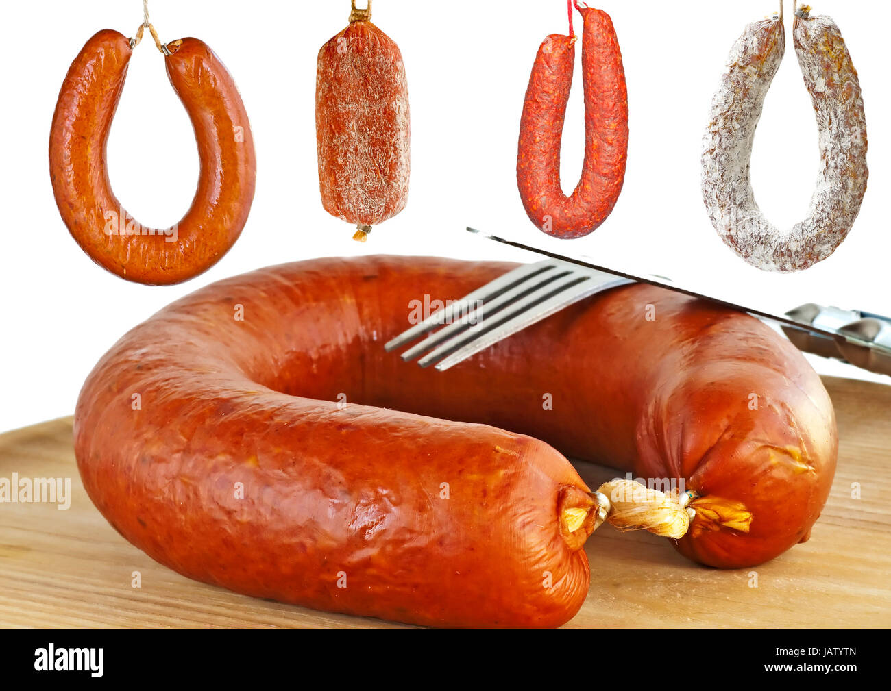 Krakauer und verschiedene Wurstsorten Stock Photo - Alamy