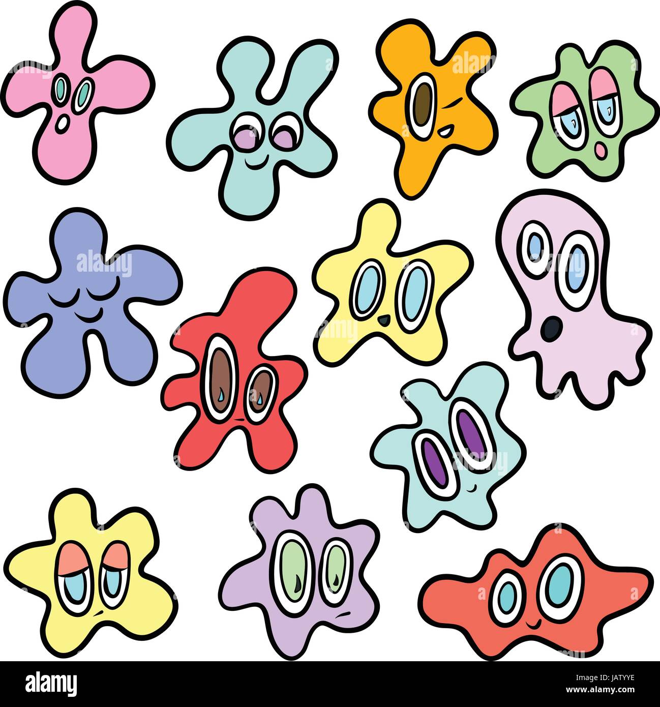 Bacteria virus germs cartoon vector characters hi-res stock photography ...