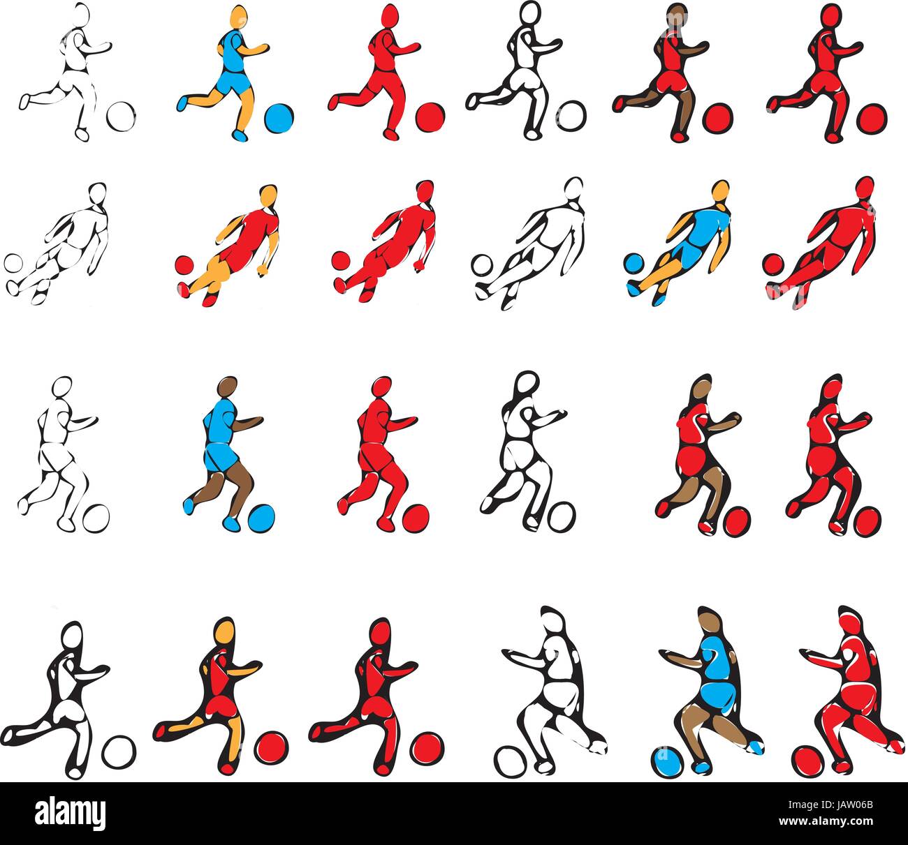 Sketched Football Soccer Players Vectors Stock Vector Image & Art - Alamy