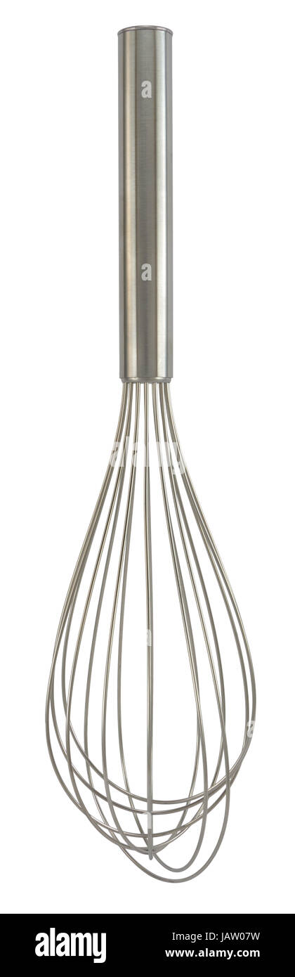 Stainless steel whisk isolated on white background Stock Photo - Alamy