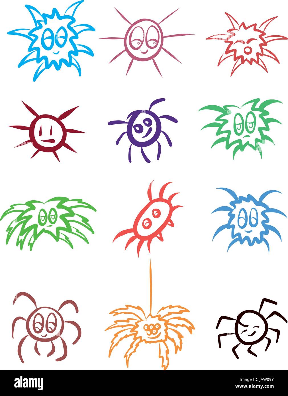 Cartoon Colorful Spider Drawing Vectors Stock Vector Image & Art - Alamy