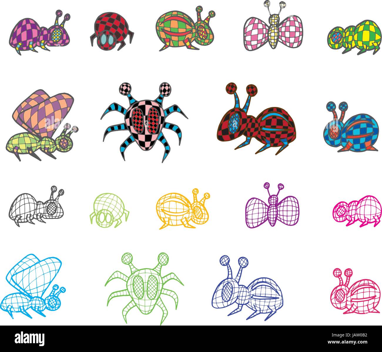 Disco Bugs Abstract Insect Vectors Stock Vector Image & Art - Alamy