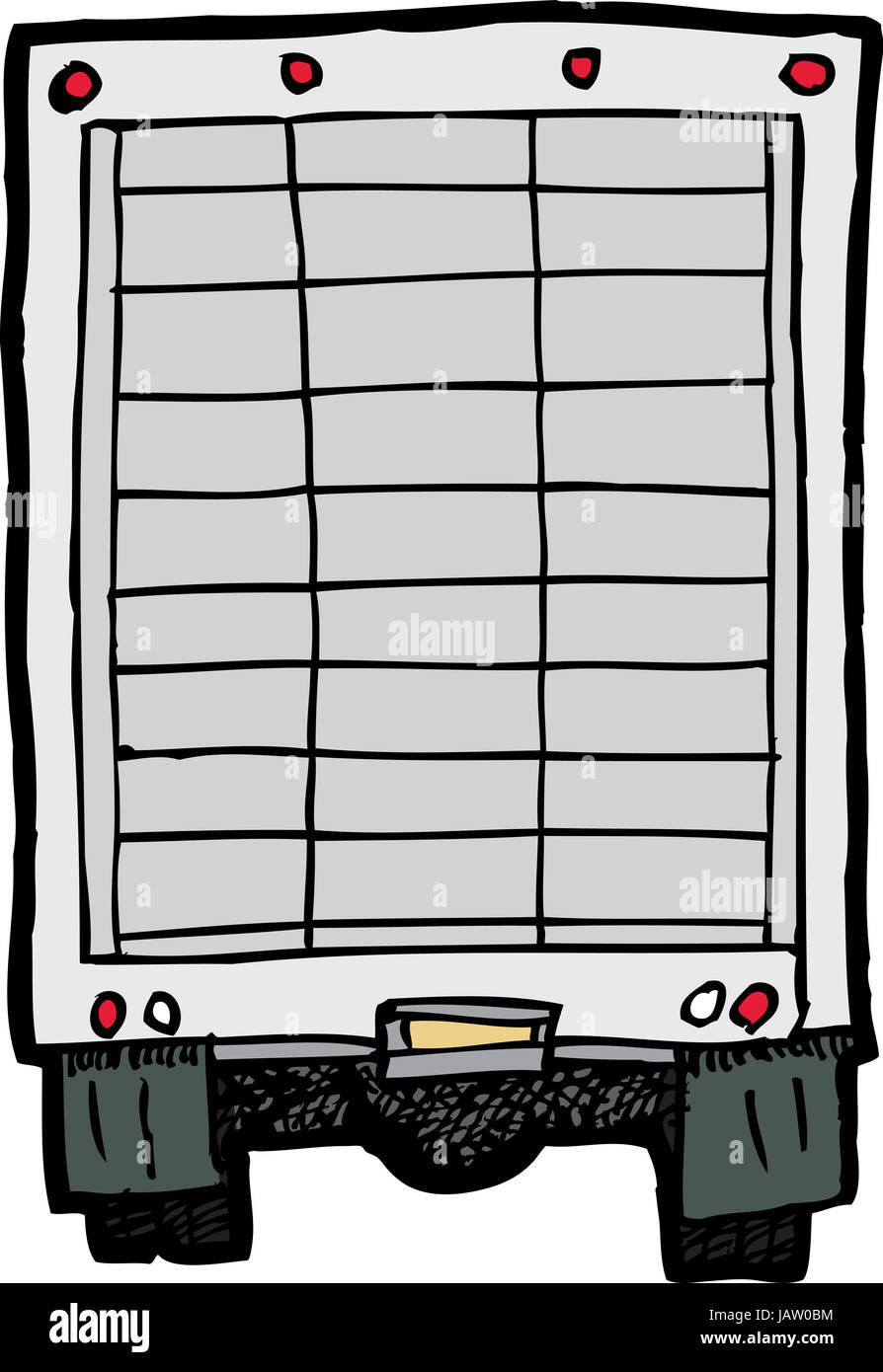 Rear of tractor trailer truck on white background Stock Photo - Alamy
