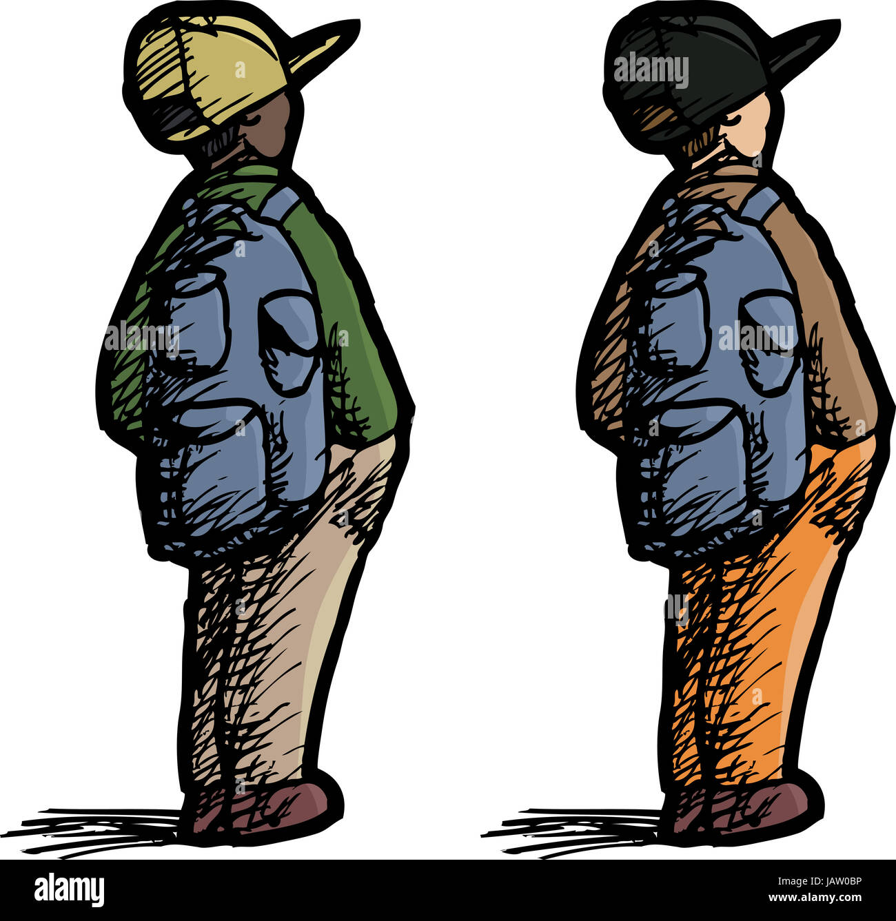 Cartoon black boy with backpack hi-res stock photography and images - Alamy