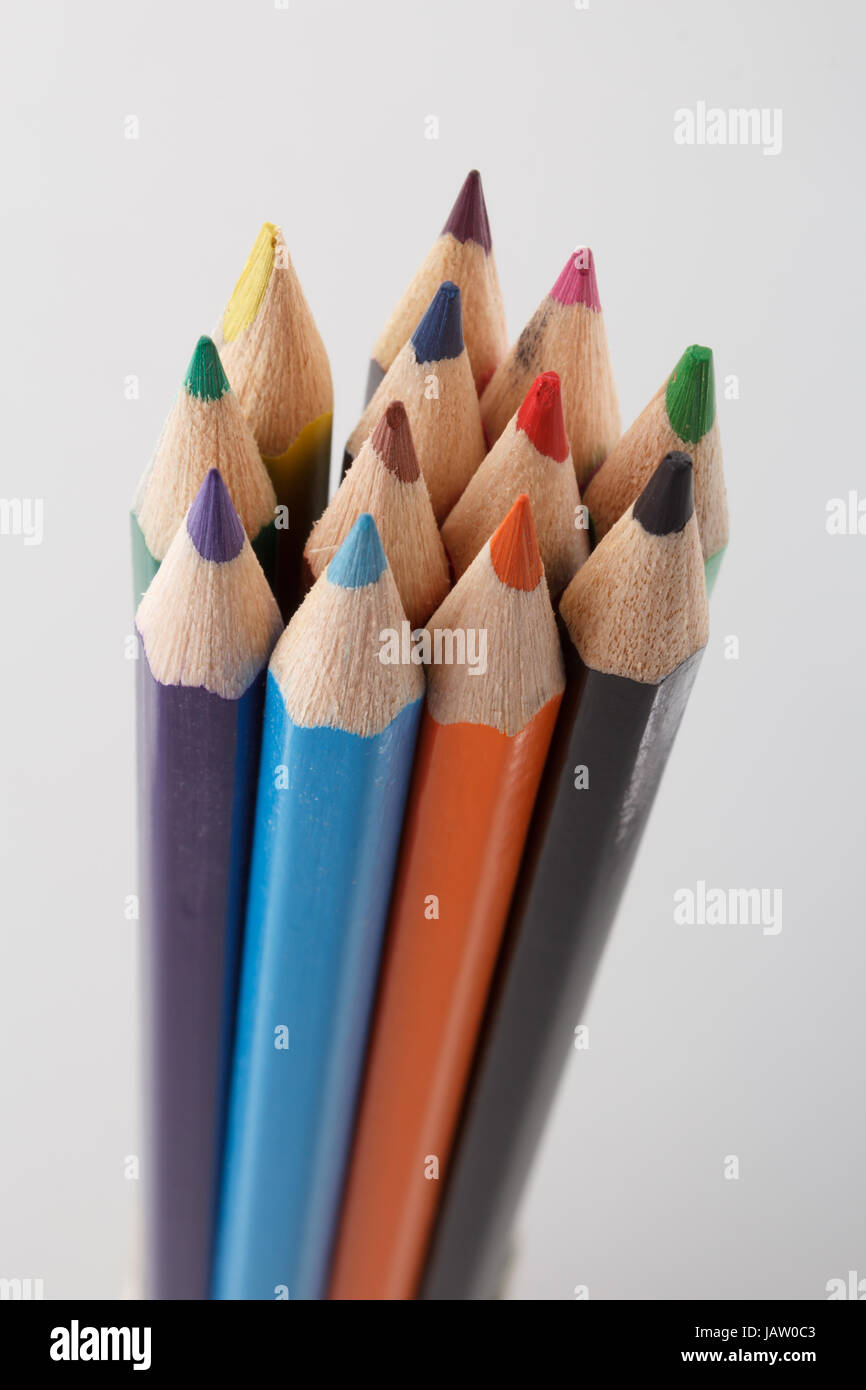 a bunch of colored pencils Stock Photo - Alamy