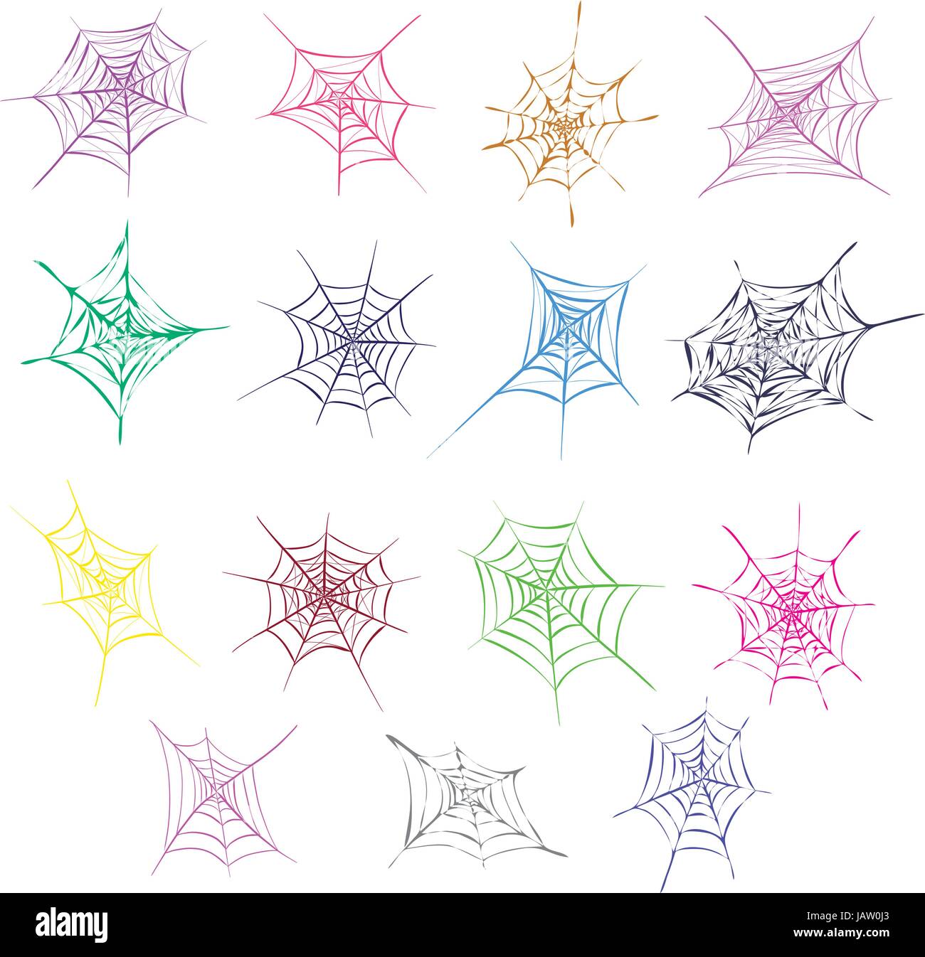 Cartoon Colorful Spider Web Drawing Vectors Stock Vector Image & Art ...