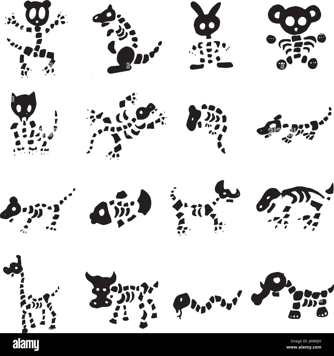 Animal skeletons collection Cut Out Stock Images & Pictures - Alamy