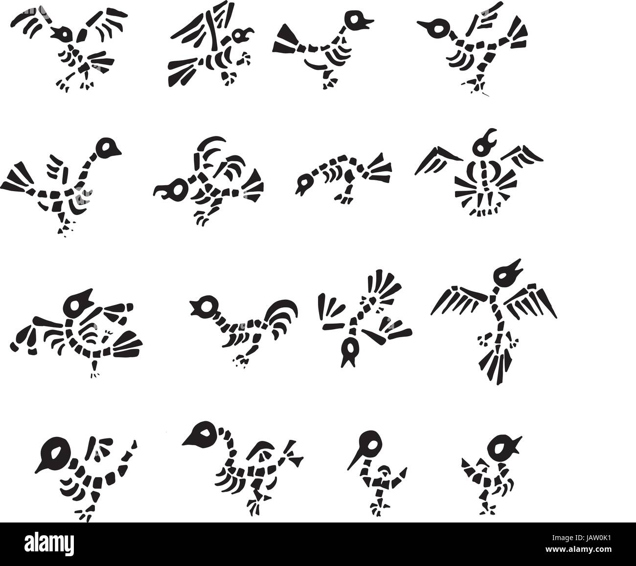 Collection of Bird Skeleton Cartoon Vectors Stock Vector Image & Art ...
