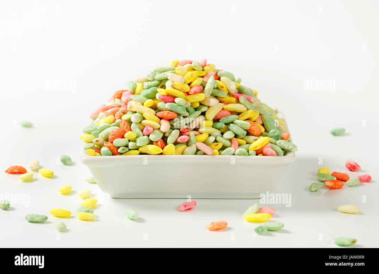 Sugar coated colored puffed rice Stock Photo - Alamy