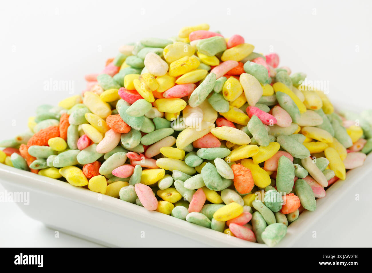 Sugar coated colored puffed rice Stock Photo - Alamy