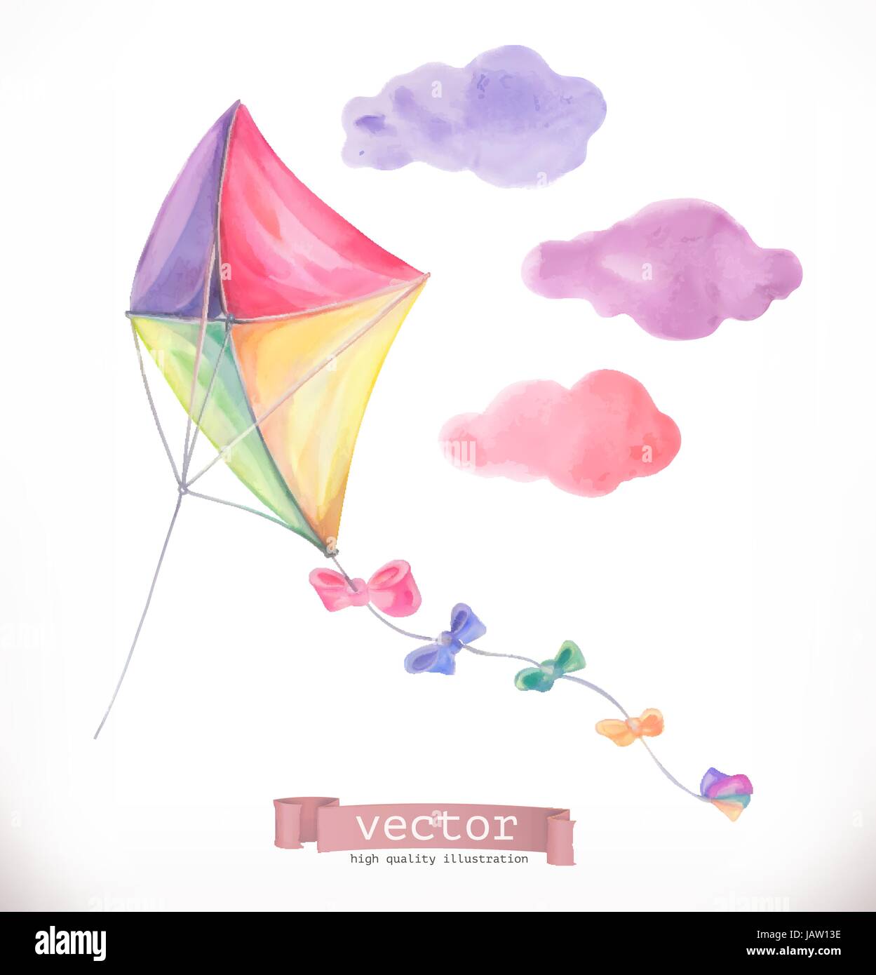 Kite. Watercolor vector illustration Stock Vector Image & Art - Alamy