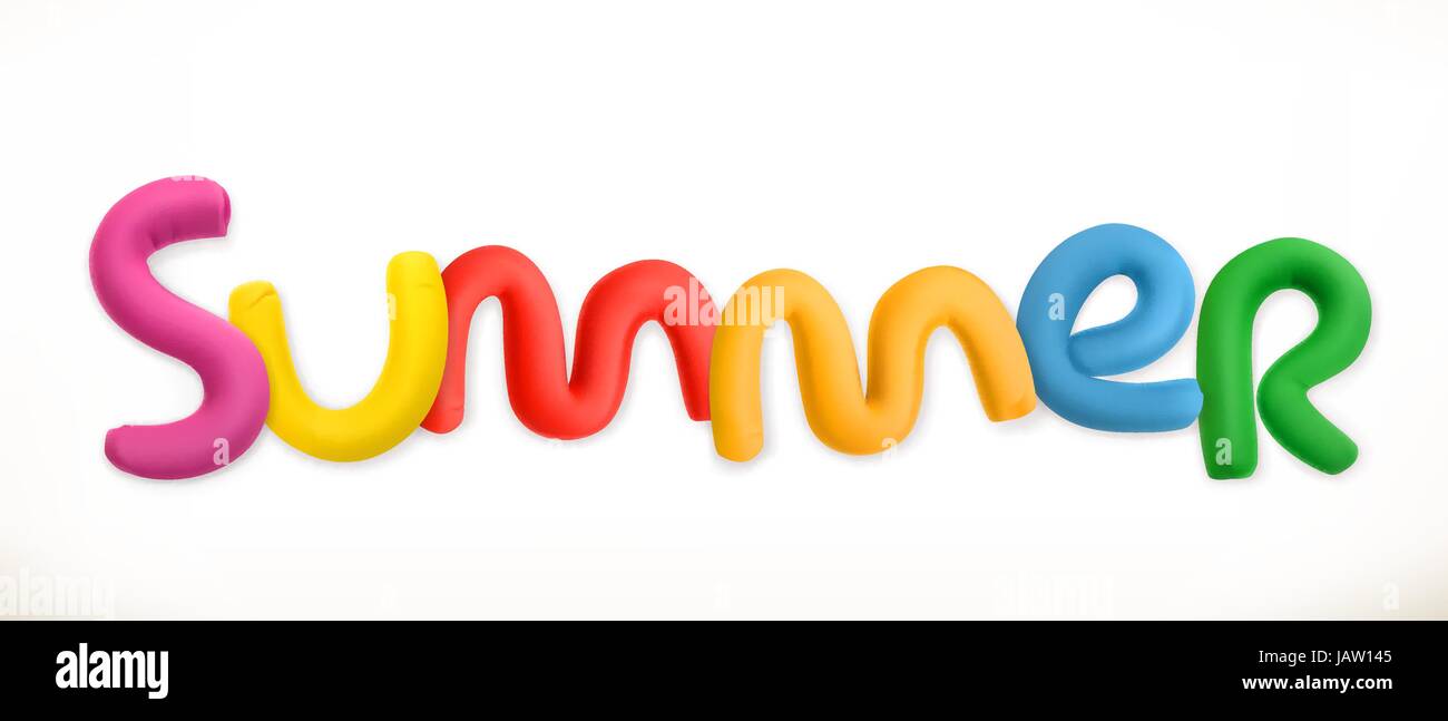 Lettering Summer, 3d plastic vector letters Stock Vector Image & Art ...