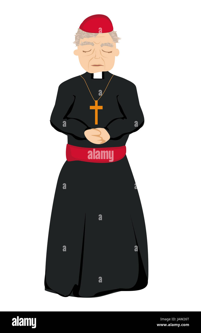 Cartoon catholic priest on white hi-res stock photography and images ...