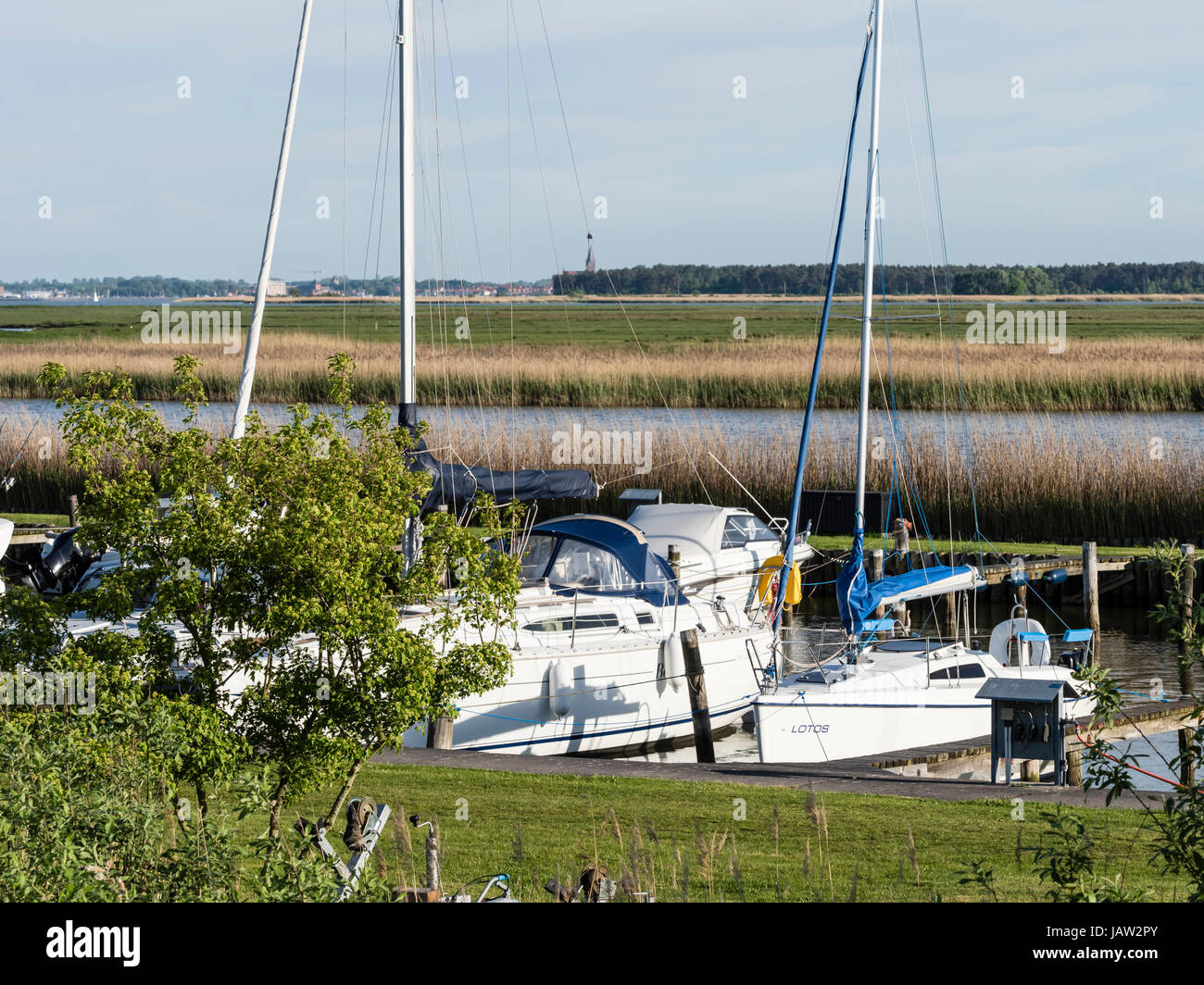 Small marina at Zingst, Baltic Sea peninsula of Fischland-Darß-Zingst ...