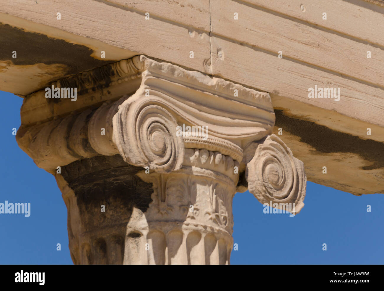 Details of a Ionian column, The Parthenon, Acropolis, Athens, Greece ...