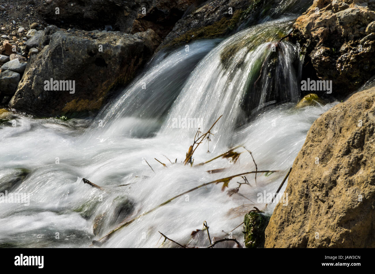 Waterfall on a small river Stock Photo - Alamy