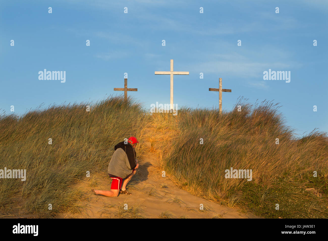 Pathway with christian crosses hi-res stock photography and images - Alamy