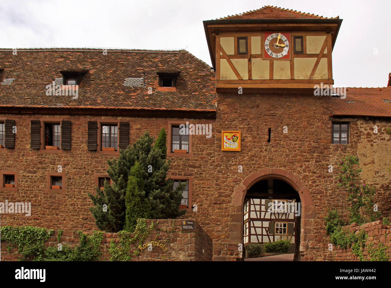 the gate tower dilsberg Stock Photo - Alamy