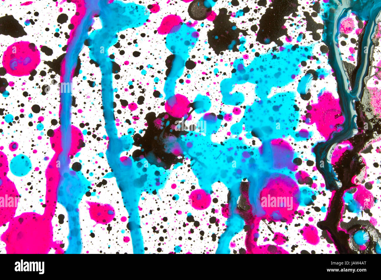 Abstract Neon Pink Blue and Black Paint Splatters Stock Photo - Alamy