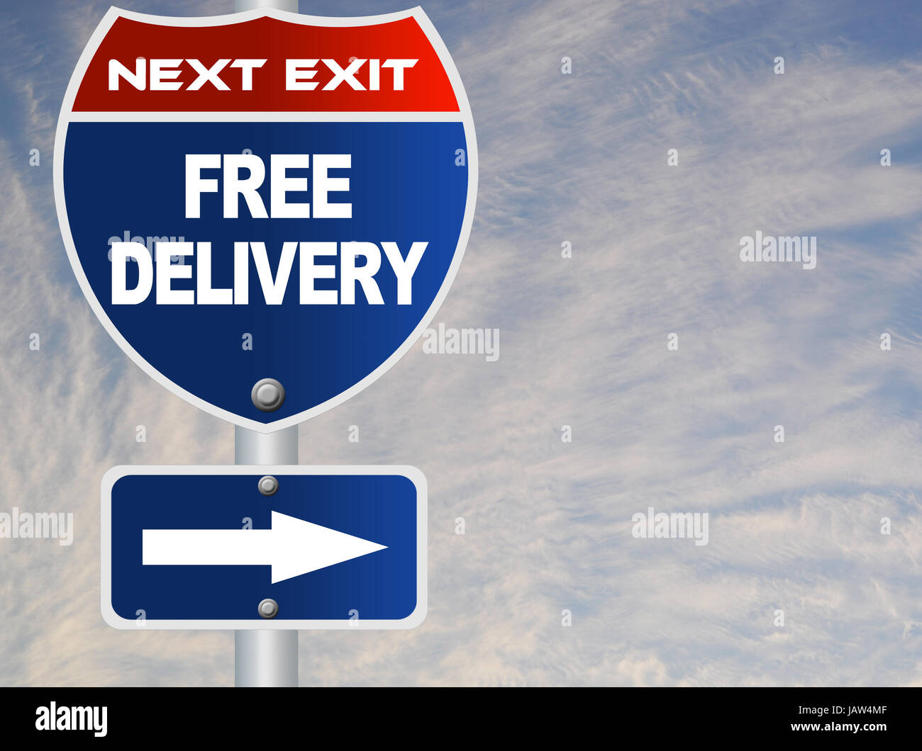 Free delivery road sign Stock Photo - Alamy